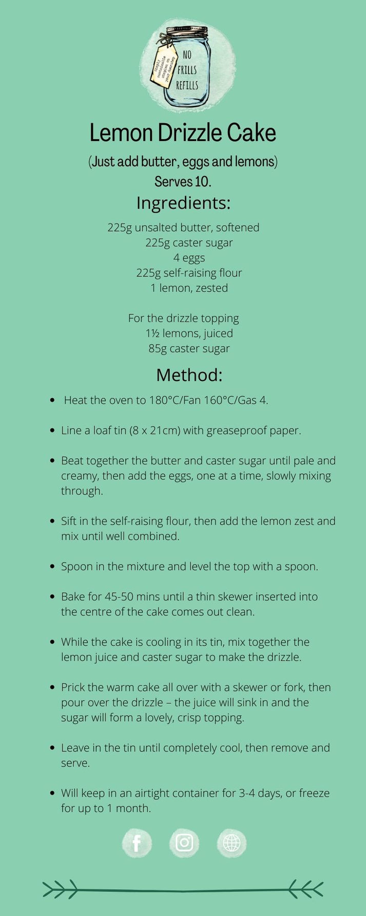 No Frills Lemon Drizzle Cake Kit. – No Frills Refills